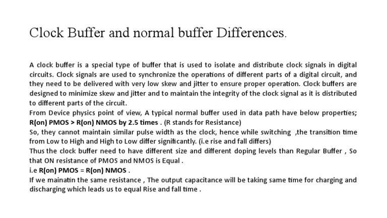 Clock vs Normal Buffer Differences | PDF