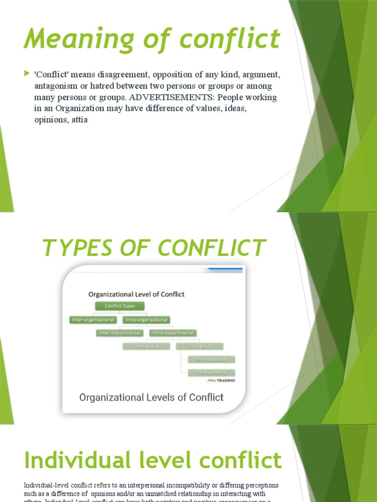 Understanding the Types and Sources of Conflict at the Individual ...