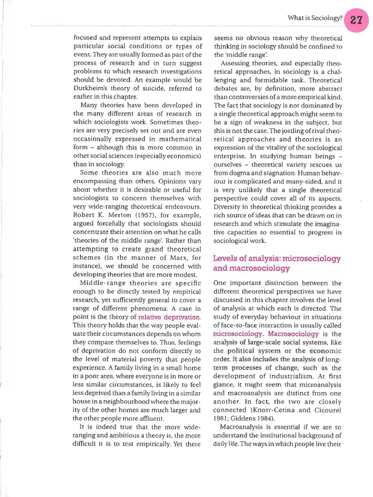 Anthony Giddens-Levels of Sociological Analysis & Why Study Sociology ...