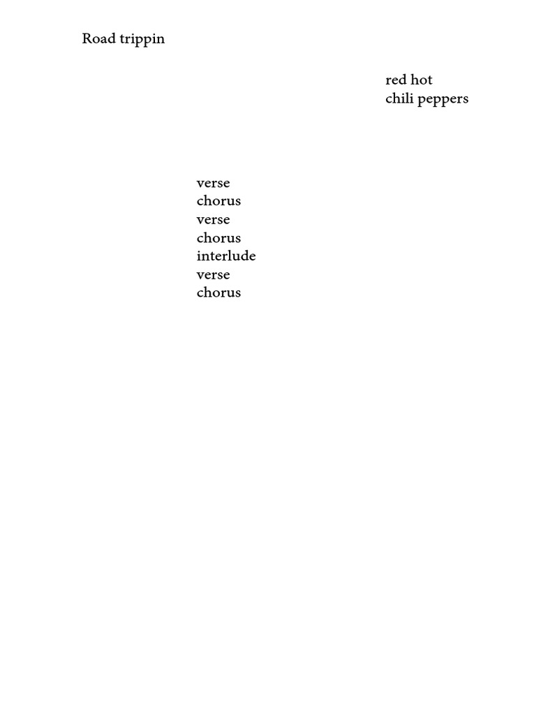 Road Trippin Red Hot Chili Peppers | PDF