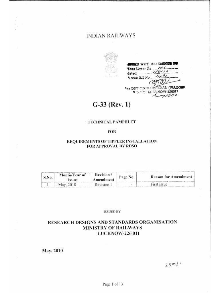 Annex-I RDSO Guidelines Reg. WT | PDF