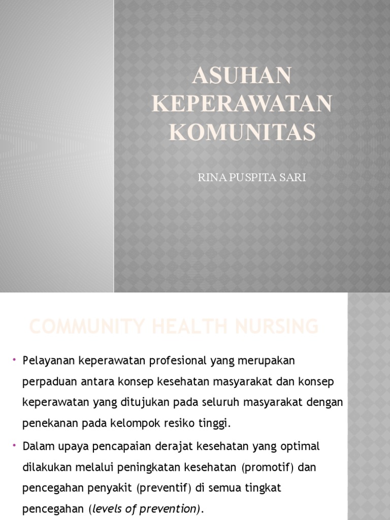 ASUHAN KEPERAWATAN KOMUNITAS - Rin | PDF
