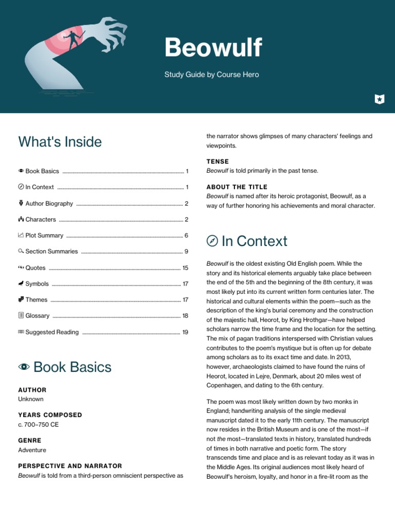 Beowulf SG Course Hero | PDF | Beowulf | Germanic Heroic Legends