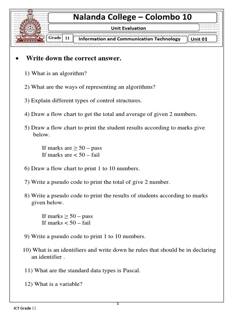 Grade 11 - Unit 01E.M | PDF | Computing | Computer Programming