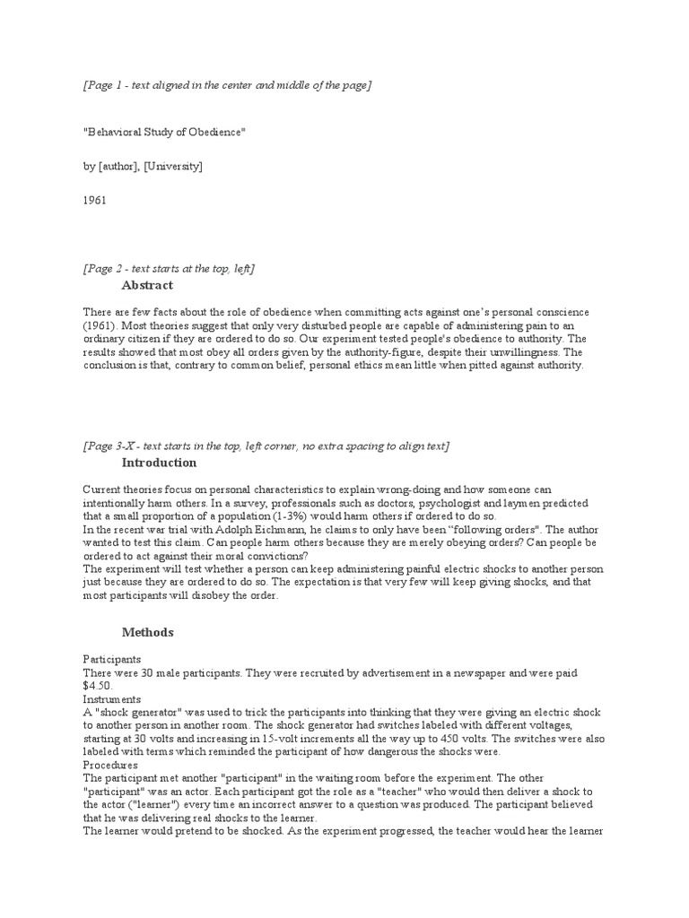 Example 1 | PDF | Obedience (Human Behavior) | Psychology