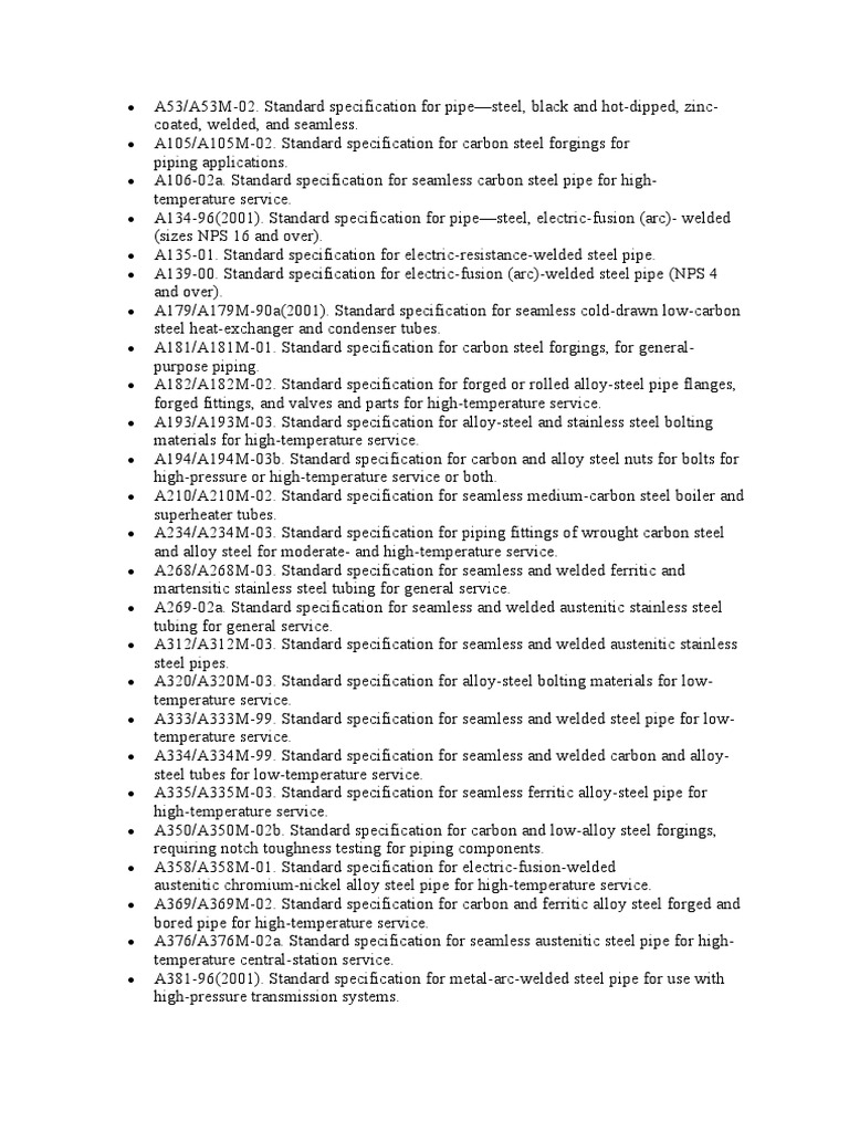 Pipe Material ASTM Codes | PDF | Steel | Pipe (Fluid Conveyance)