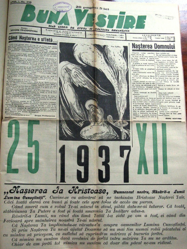 Buna Vestire Anul I, Nr. 250, 25 Dec. 1937 | PDF