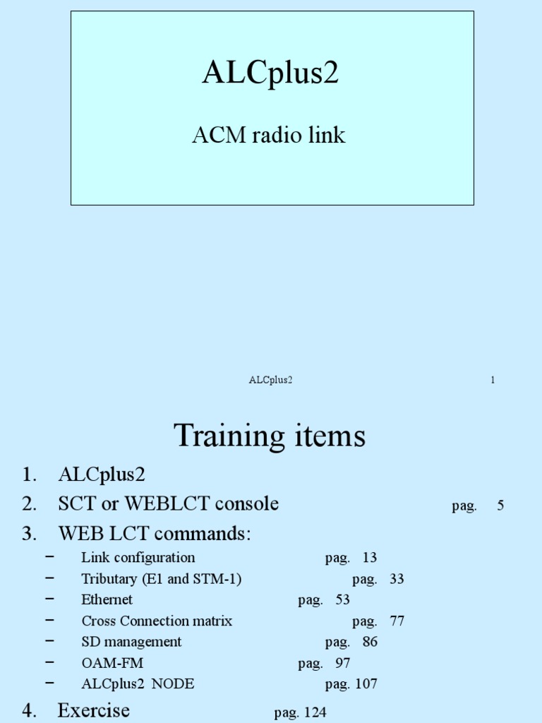 Alcplus2: Acm Radio Link | PDF | Electrical Engineering | Computer ...