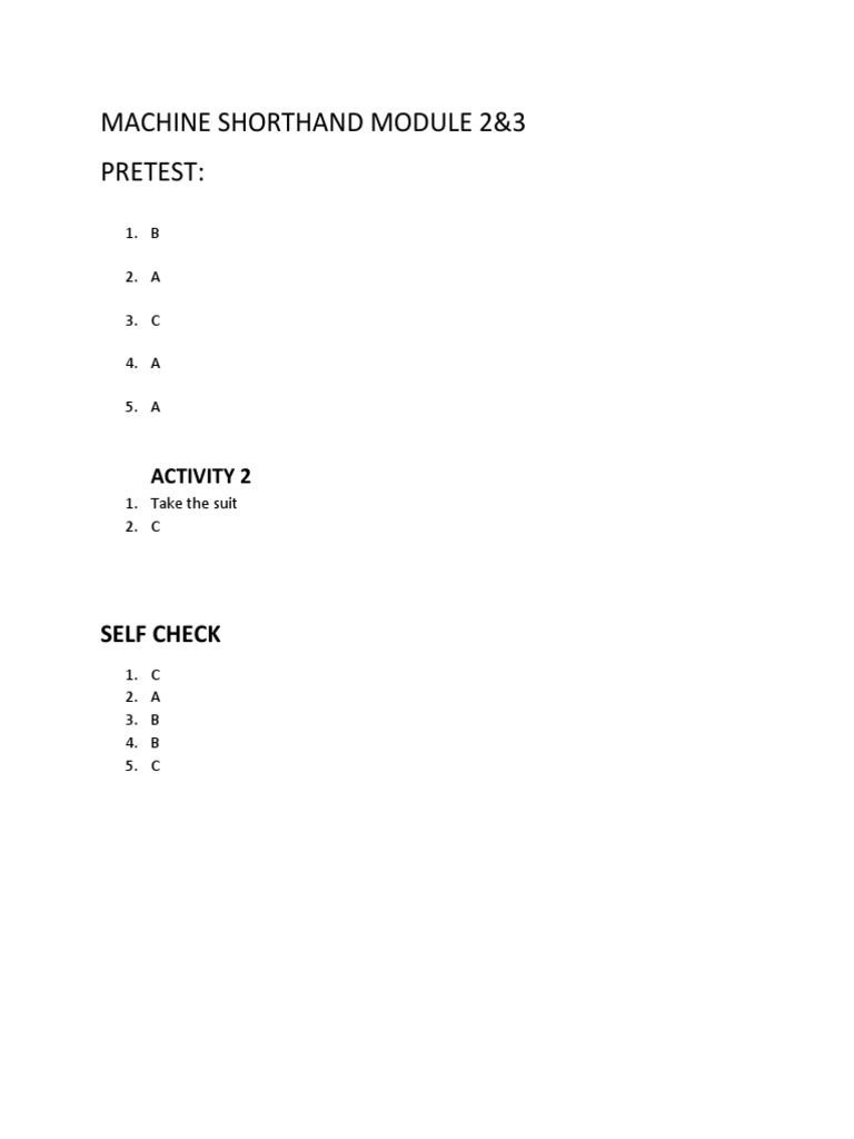Machine Shorthand Module 2 | PDF