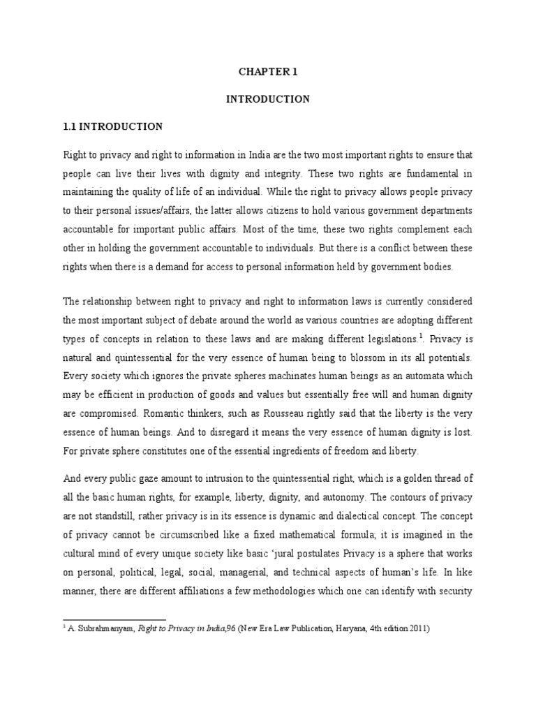 Chapter 1-2 | PDF | Privacy | Right To Privacy
