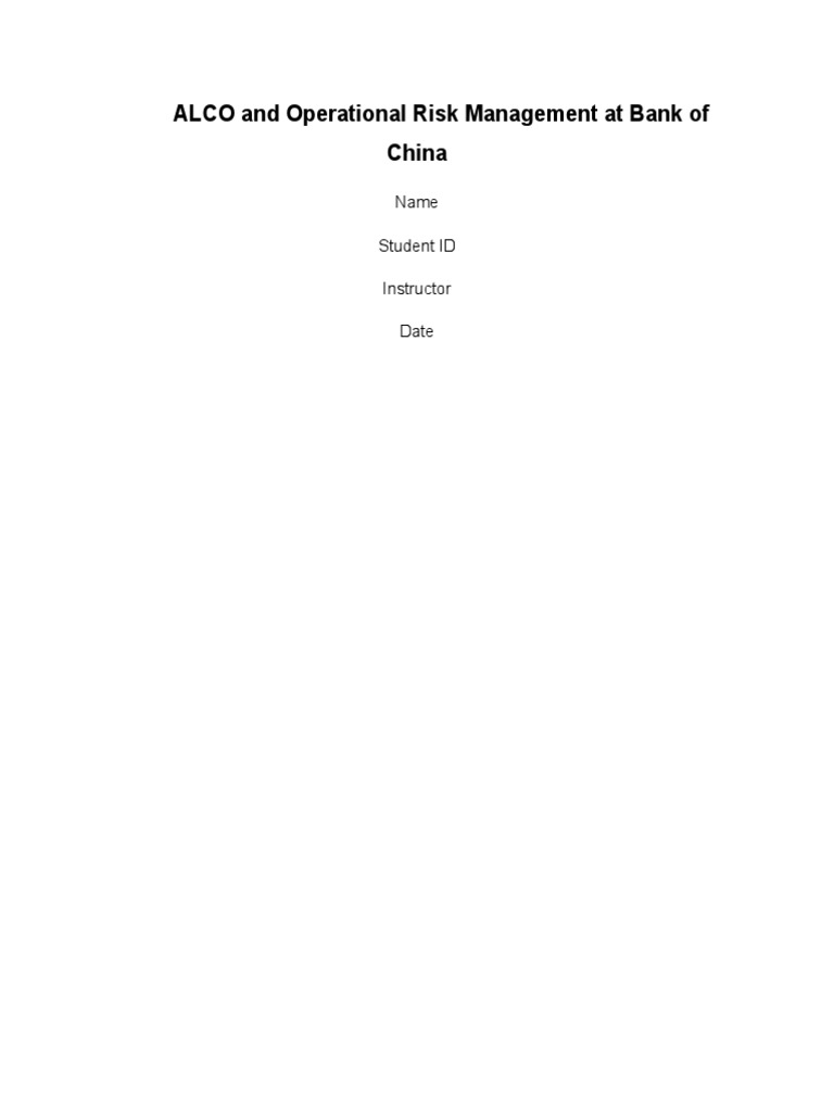 ALCO and Operational Risk Management at Bank of China | PDF | Risk ...