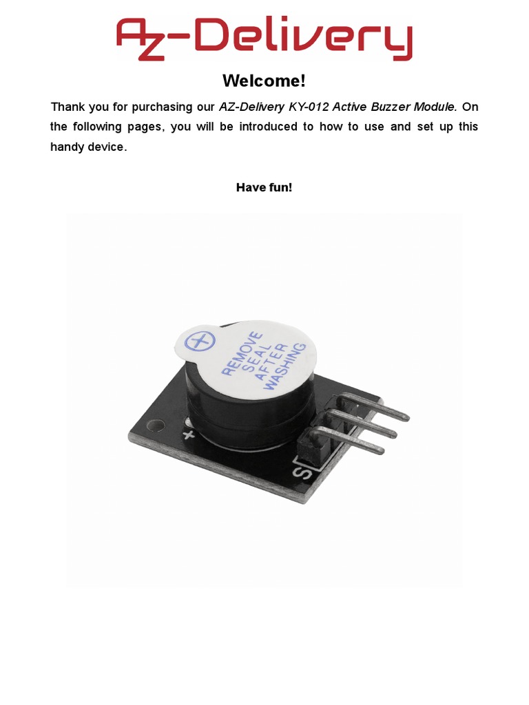 KY-012 Buzzer Module Setup Guide | PDF | Raspberry Pi | Electronics