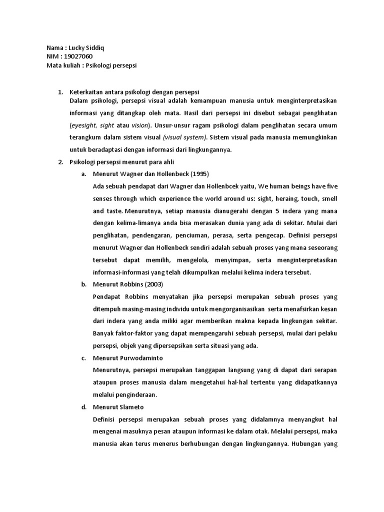 Psikologi Persepsi | PDF