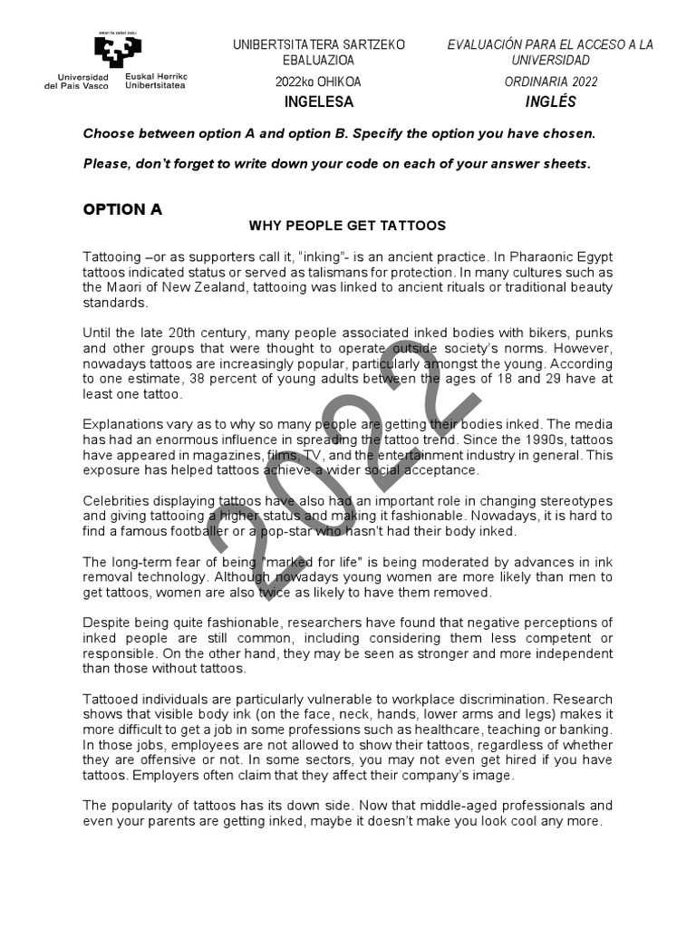 Ingelesa | PDF | Tattoo