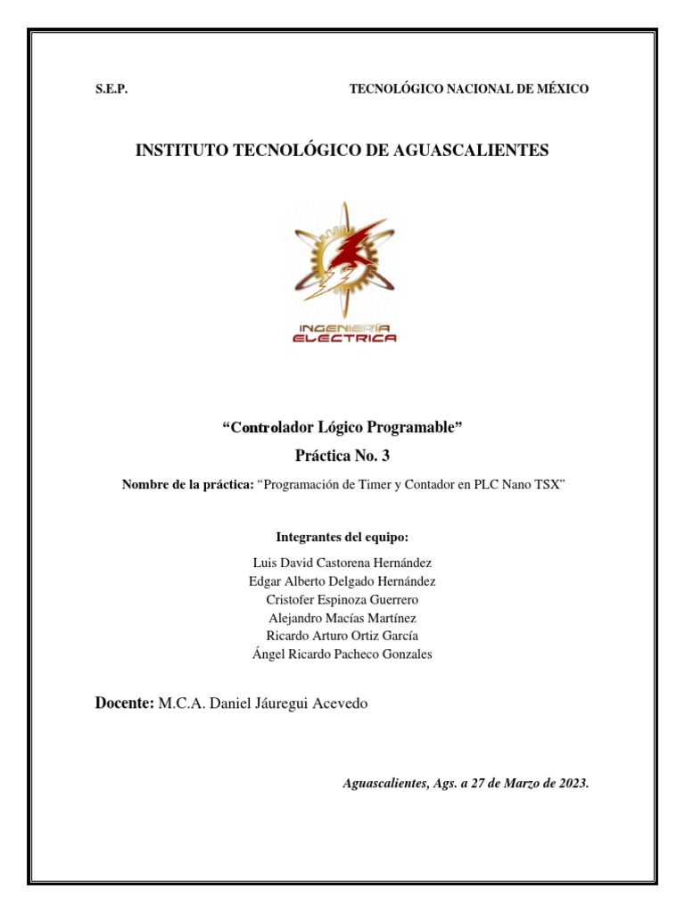 Práctica #3 Timer y Contador en PLC Nano | PDF | Controlador lógico programable | Electrónica