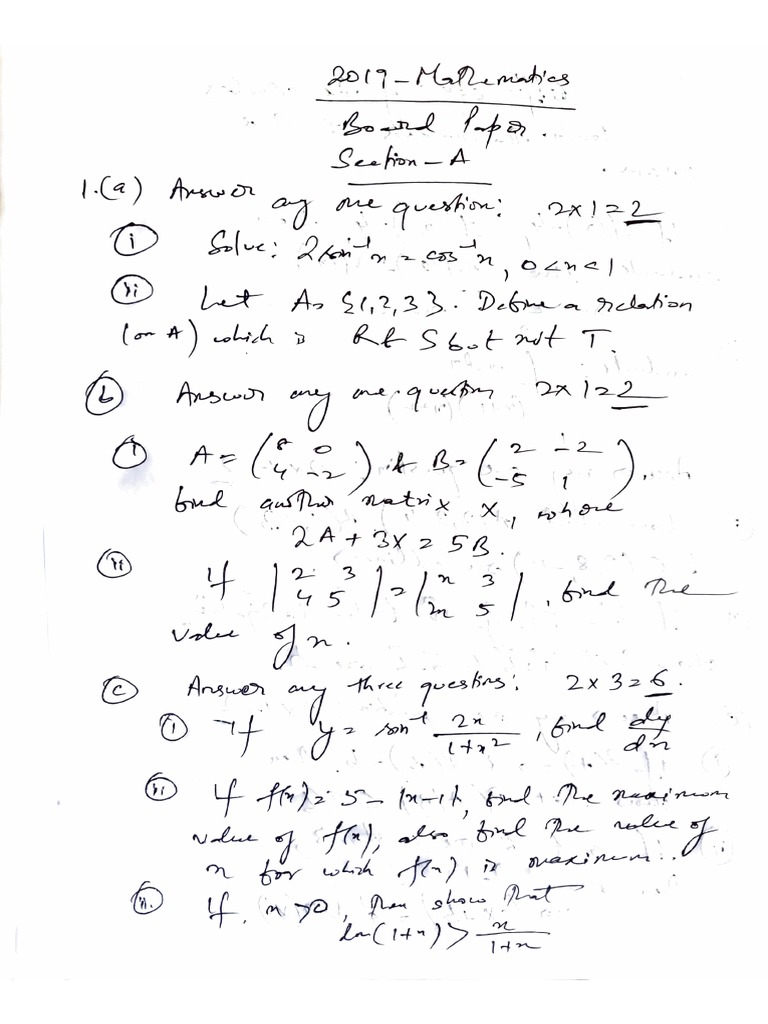 HS 2019 Board-Paper | PDF