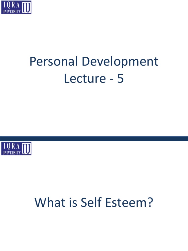 5 Pd Lecture Self Esteem Pdf Self Esteem Psychology