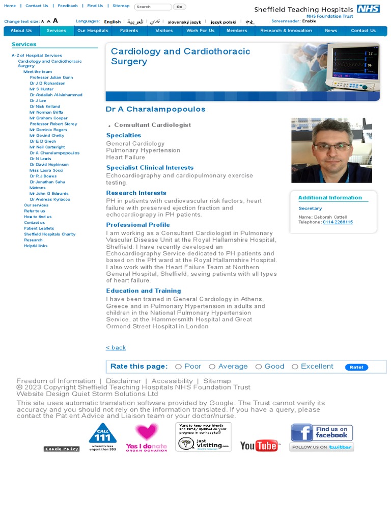 Cardiology and Cardiothoracic Surgery: DR A Charalampopoulos | PDF ...