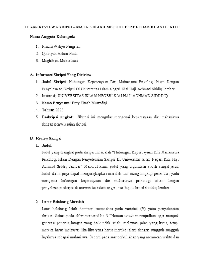 Tugas Review Skripsi | PDF