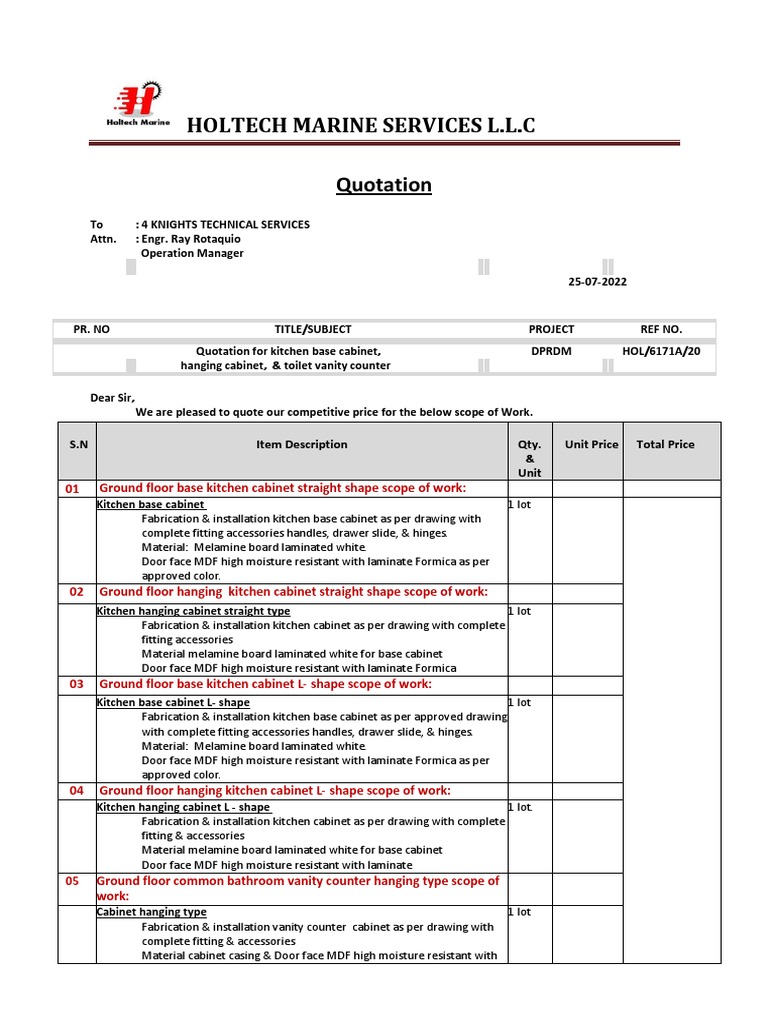 REVISED QUQTATION for kitchen cabinet,kitchen counter top,& vanity ...