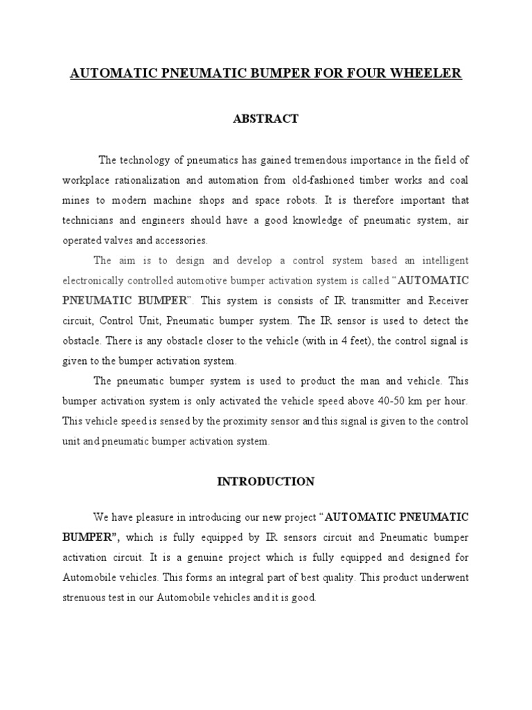 DCP055 Automatic Pneumatic Bumper For Four Wheeler | PDF | Valve ...
