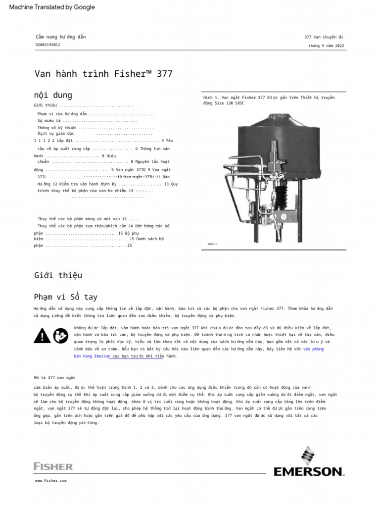 Instruction Manual Fisher 377 Trip Valve en 125040 | PDF
