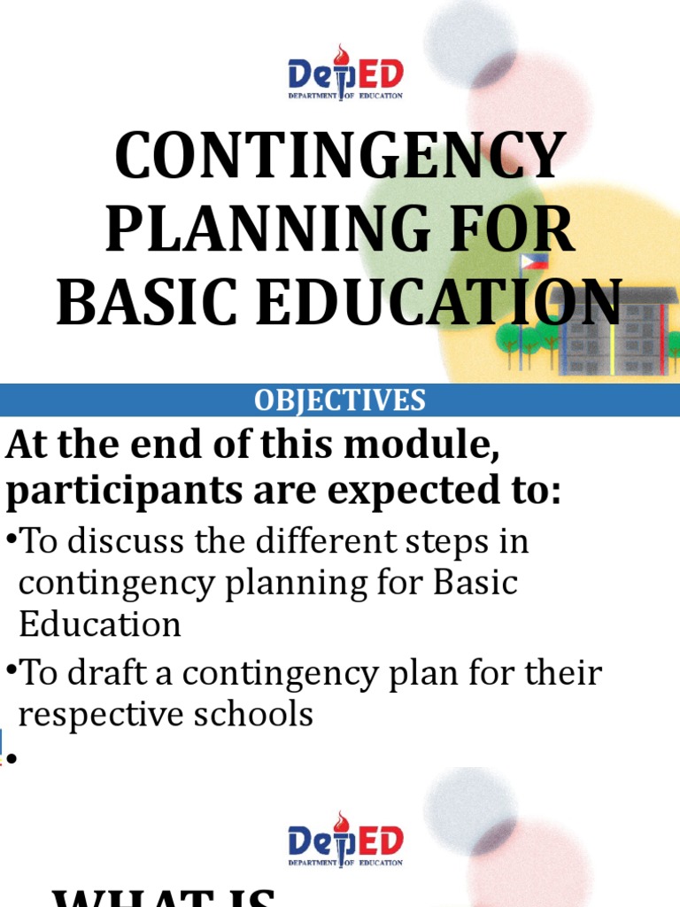 Contingency Planning For Basic Education | PDF | Risk | Emergency ...