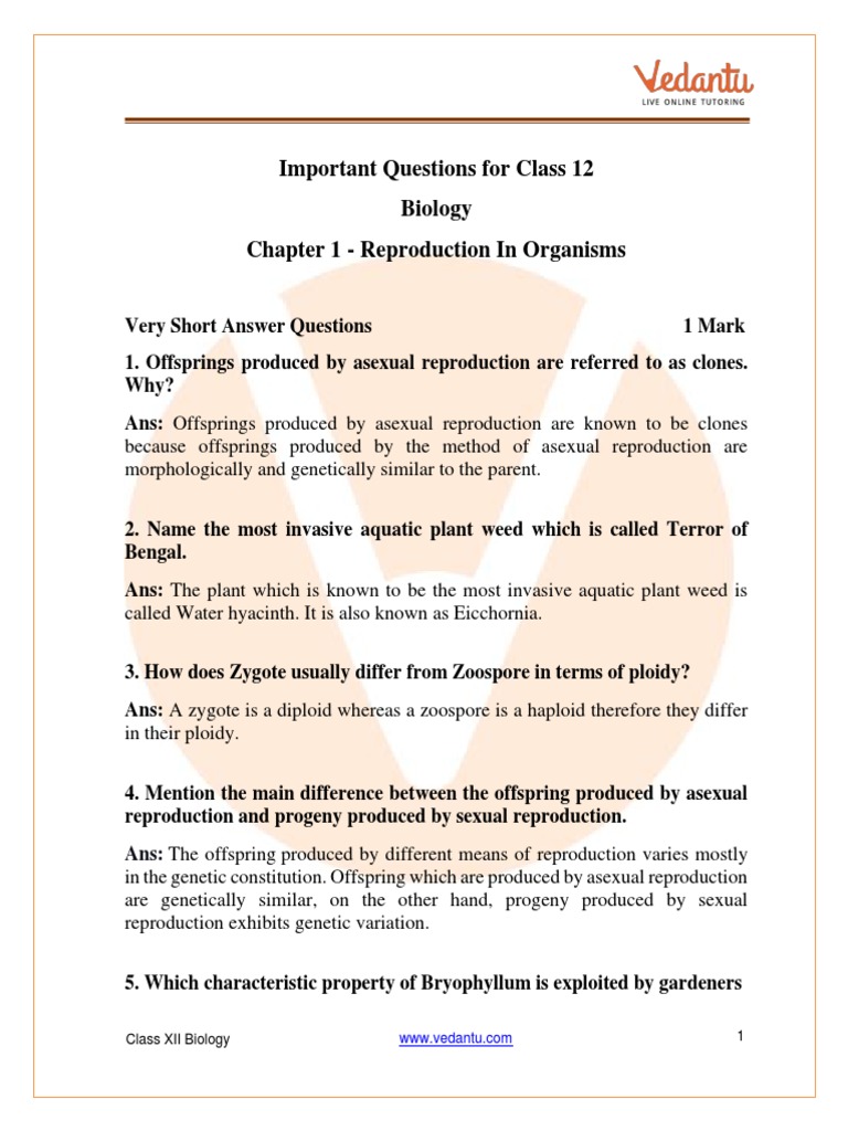 Understanding Key Concepts of Reproduction | PDF | Sexual Reproduction ...