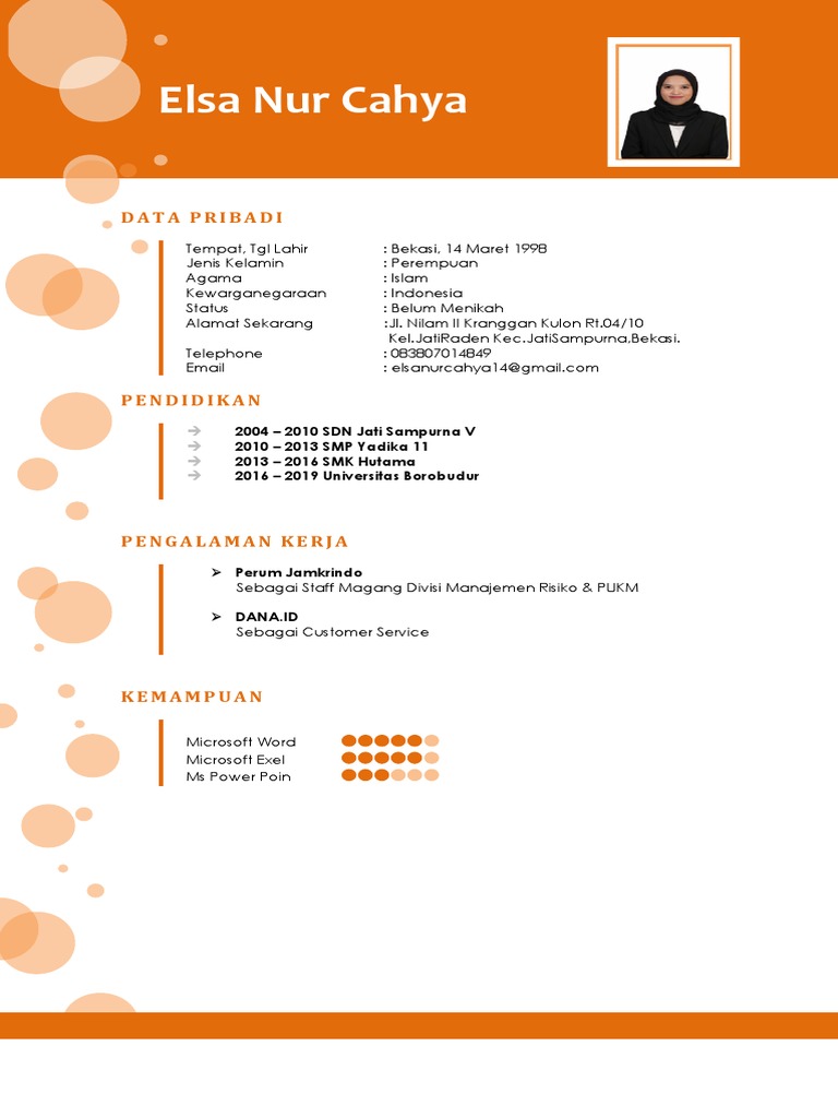 CV 2020 - Elsa Nur Cahya | PDF