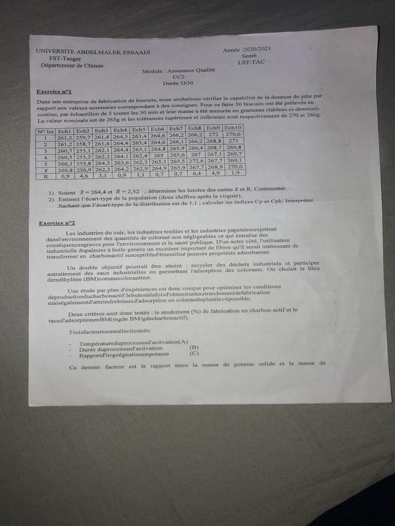CC2 LST TAC S6 2020-2021 (Enoncé) (2) | PDF