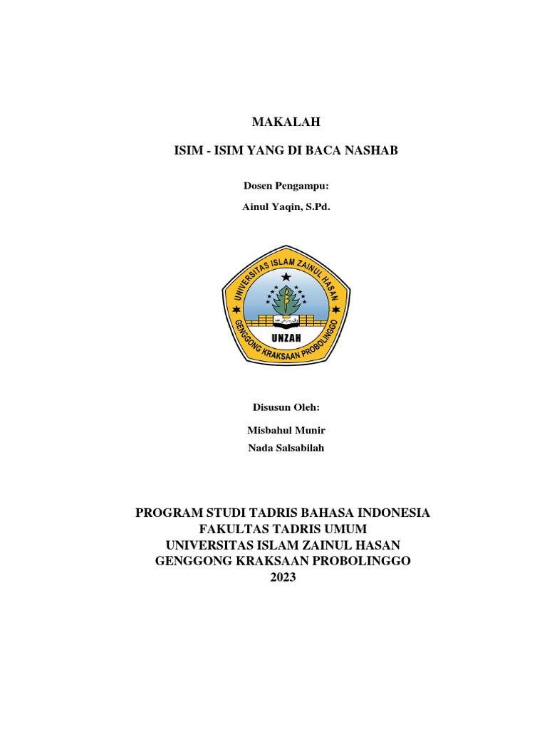 Isim yang Dibaca Nashab dalam Nahwu | PDF | Kajian Bahasa Asing | Agama ...