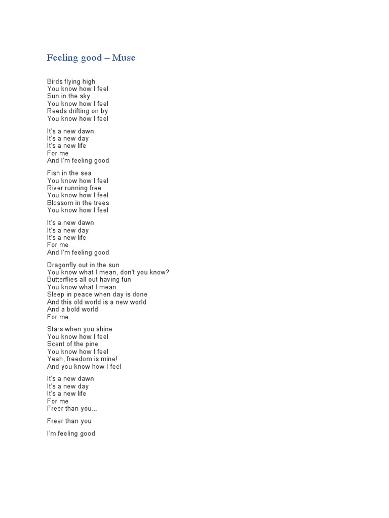 Feeling Good - Muse | PDF