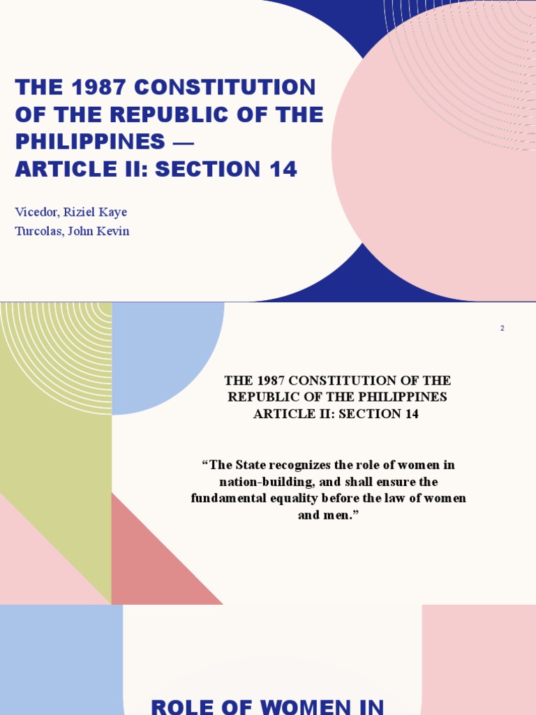 The 1987 Constitution of The Republic of The Philippines - Article Ii ...