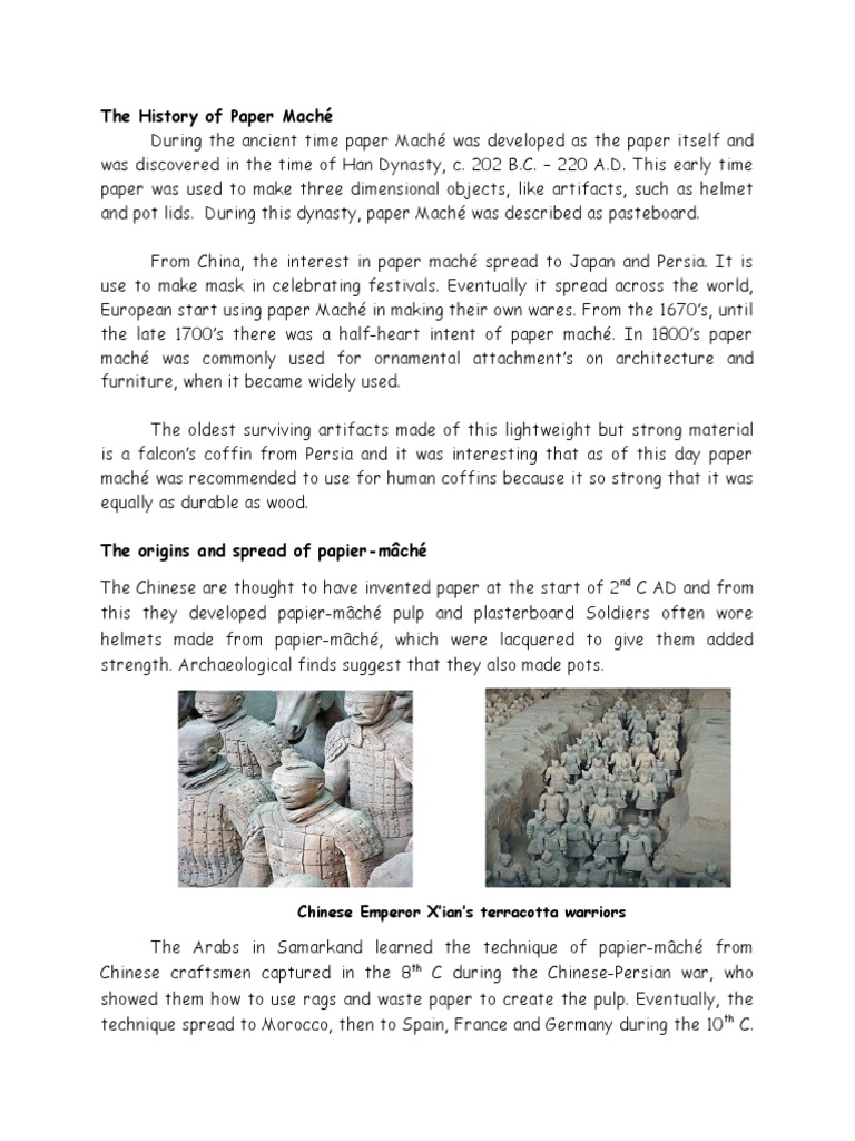 The Global History and Continued Use of Papier-Mâché: From Ancient ...