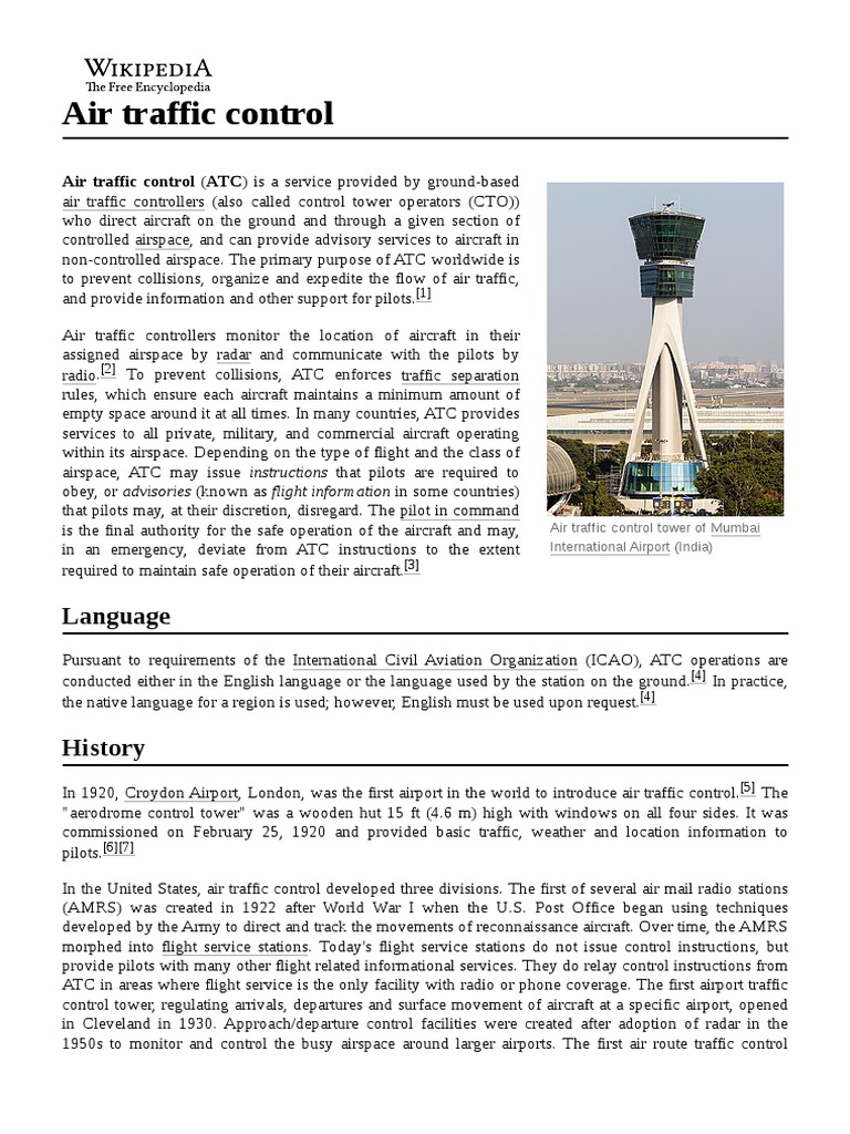 An In-Depth Look at Air Traffic Control: Procedures, Technologies, and ...