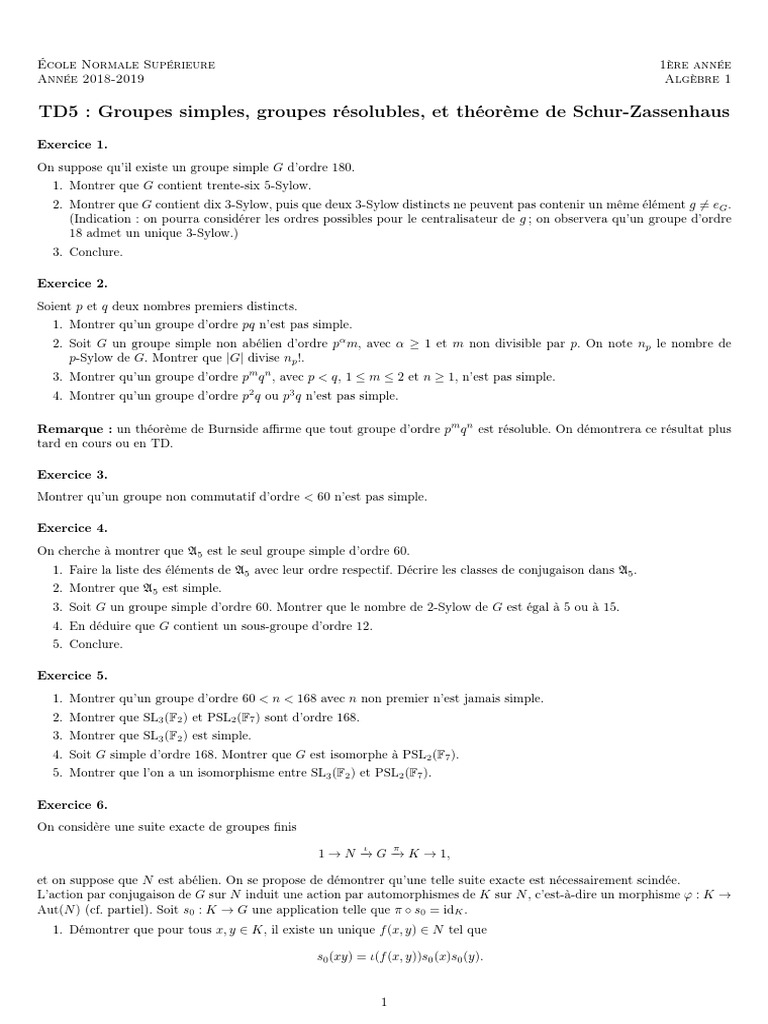 Groupes simples et résolubles en algèbre | PDF | Groupe (Mathématiques ...
