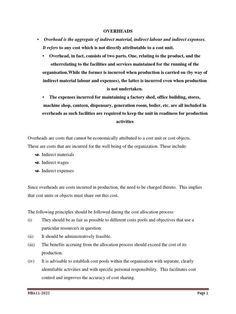 Understanding Overhead Costs: A Comprehensive Breakdown of the Overhead ...