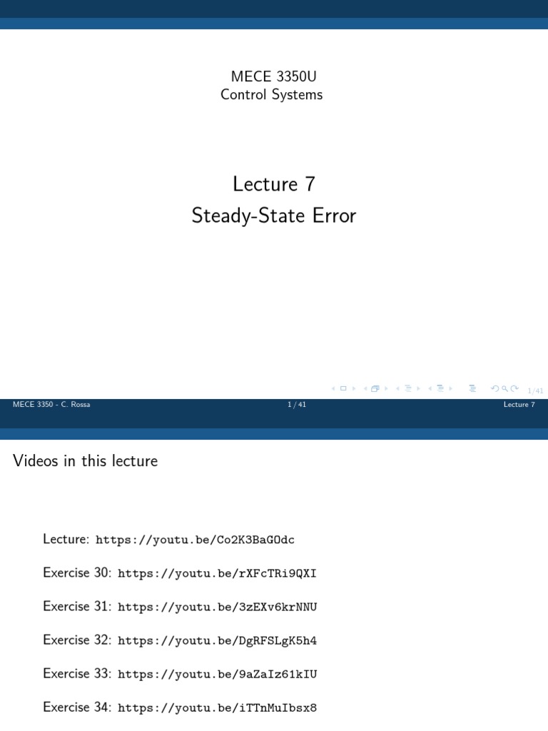 Lecture 7 | PDF | Control Theory | Feedback Lecture 7 | PDF | Control Theory | Feedback
