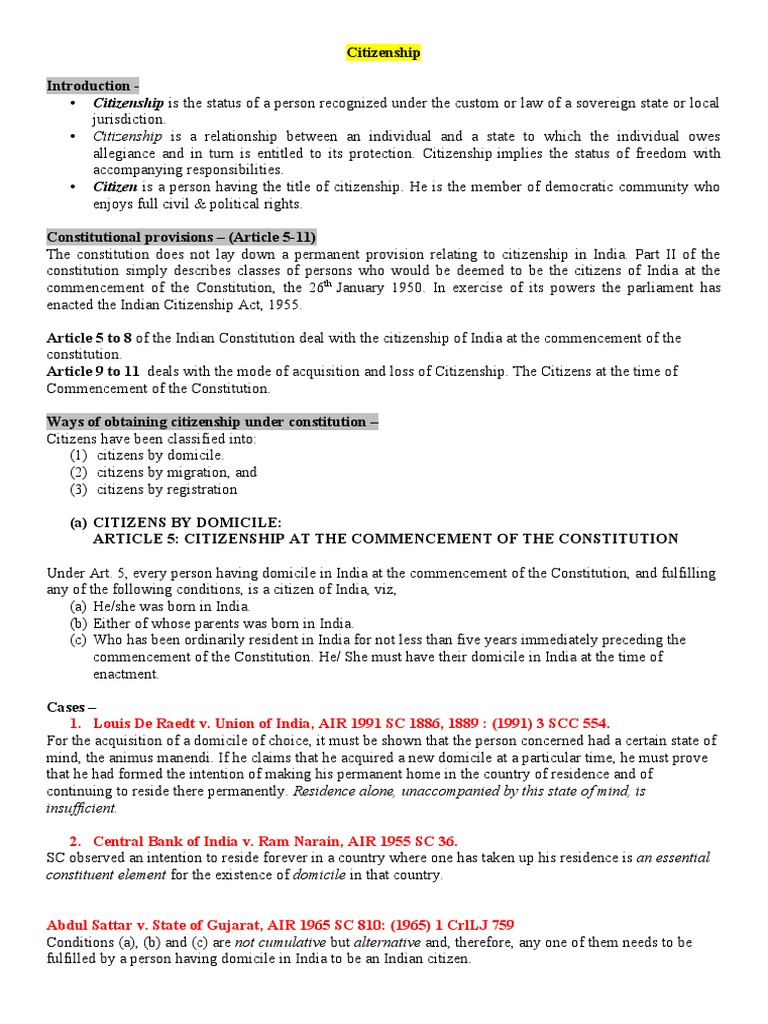 Citizenship | PDF | Citizenship | Naturalization