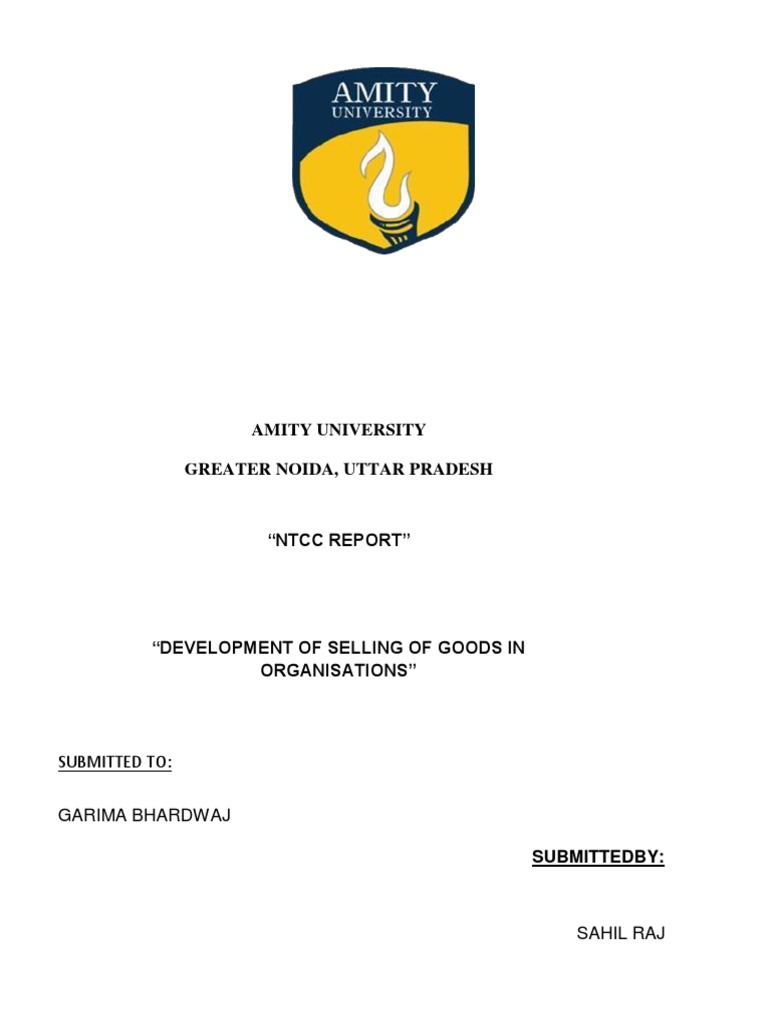 Sahil Raj NTCC Report-1 | PDF | Retail | Cash