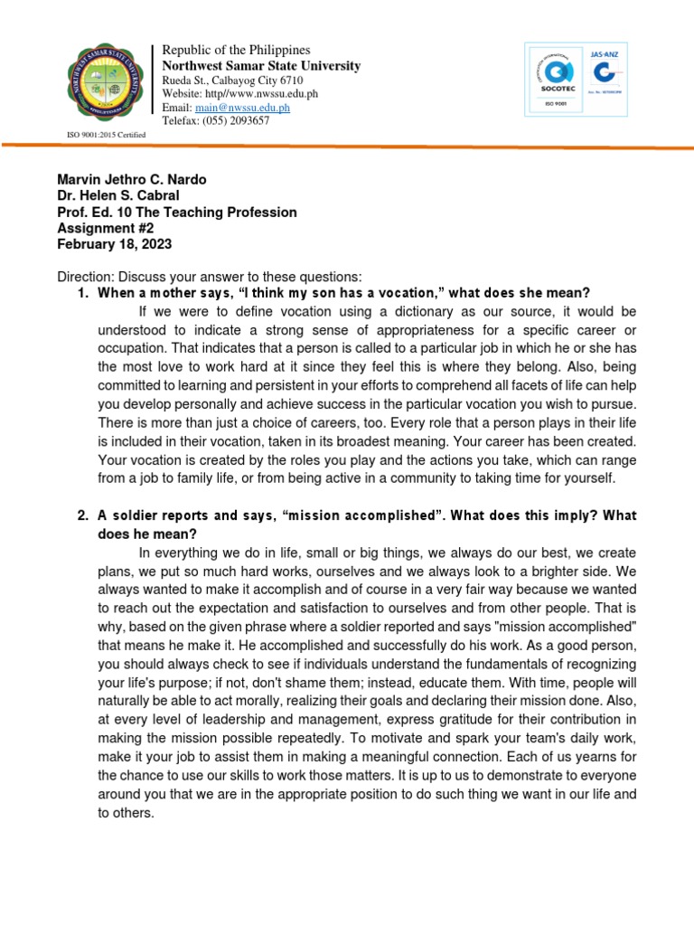 Nardo, Marvin Jethro - Prof Ed 10 - Assignment #2 | PDF | Learning ... Nardo, Marvin Jethro - Prof Ed 10 - Assignment #2 | PDF | Learning ...