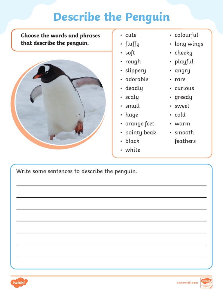 Choose The Words and Phrases That Describe The Penguin | PDF