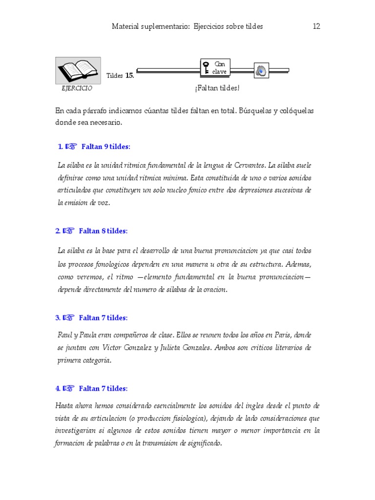 Ejercicios de Tildes para Practicar | PDF | Artes del Lenguaje y ...