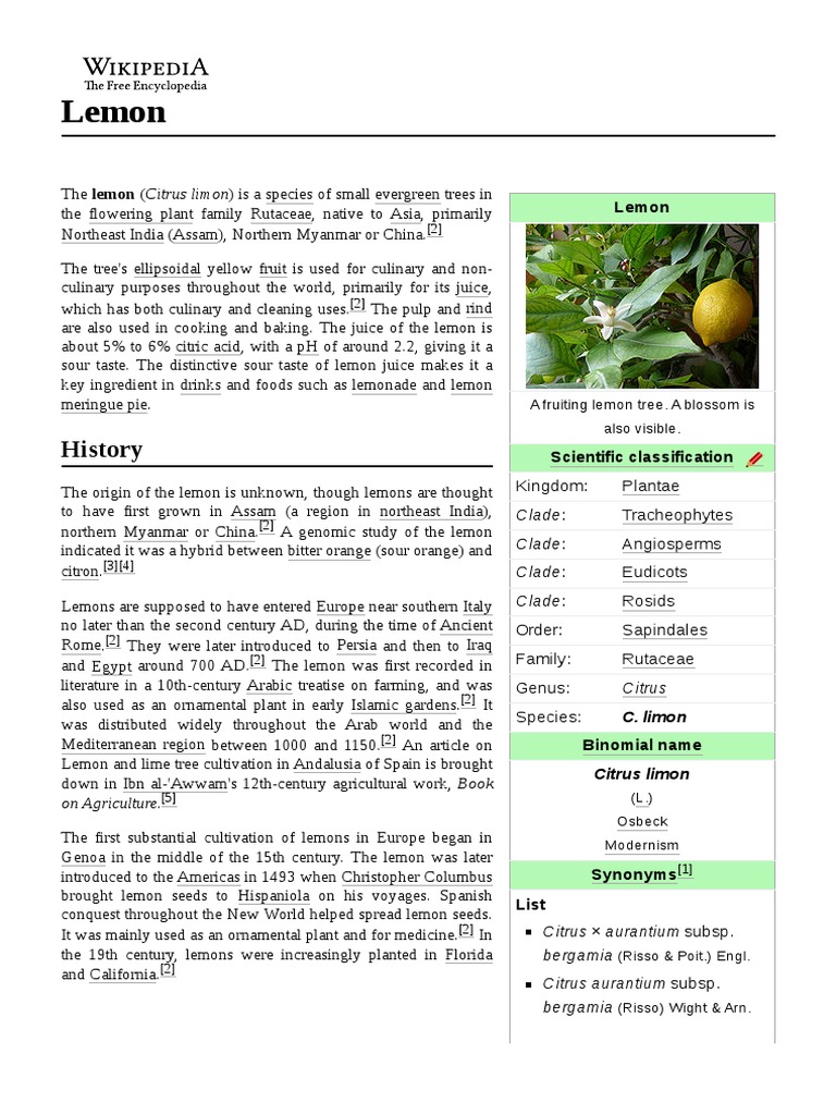 Lemon | PDF | Lemon | Tropical Fruit
