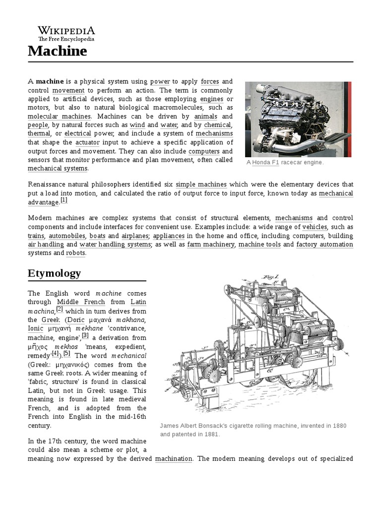 Machine | PDF | Machines | Lever