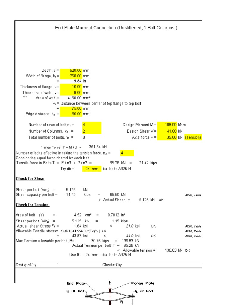 End Plate Moment Connection | PDF | Beam (Structure) | Continuum Mechanics