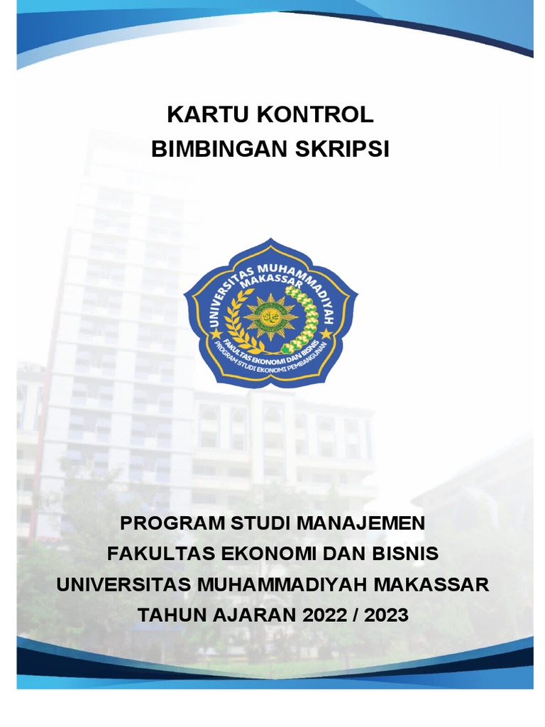 Kartu Kontrol Bimbingan Skripsi Dan Validasi Data Prodi Manajemen Fix | PDF