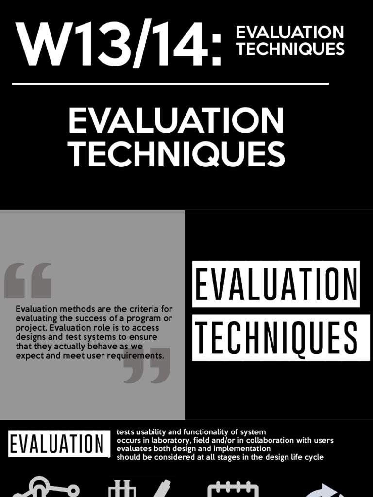 Week - 13 - 14 - Evaluation Techniques | PDF | Heuristic | Usability