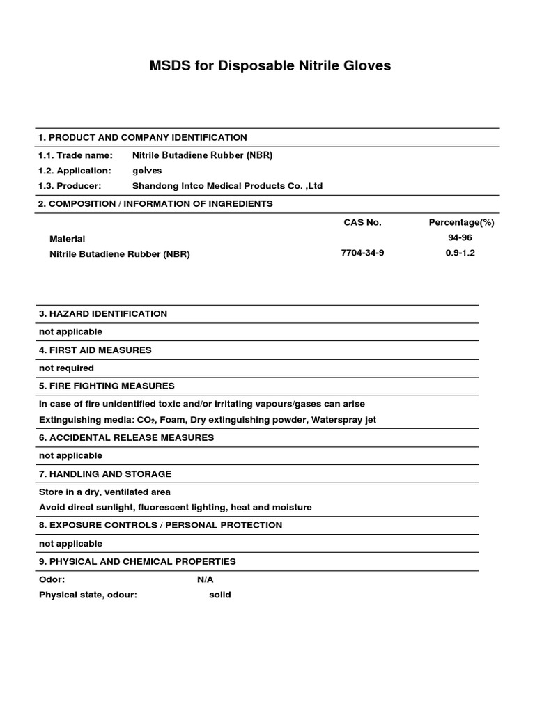 MSDS Nitrile | PDF | Self-Improvement | Technology & Engineering