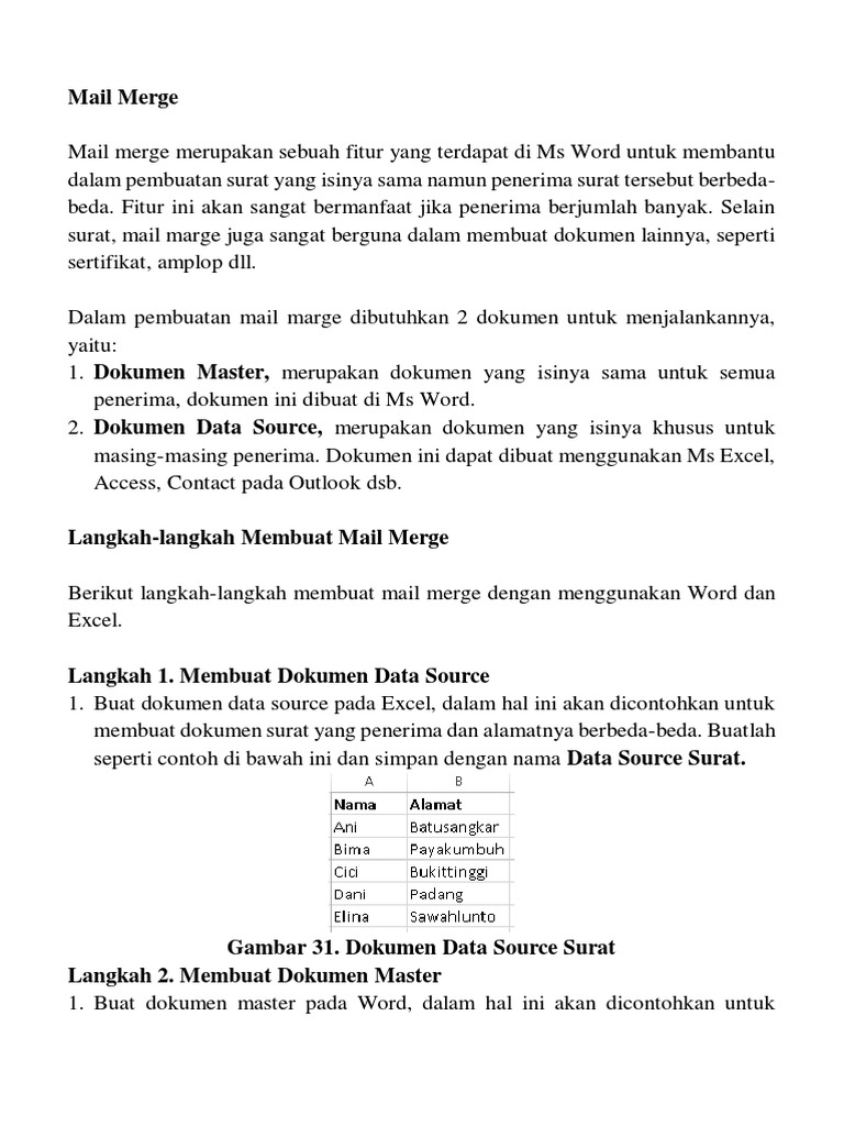 Panduan Mail Merge di Ms Word | PDF | Seni